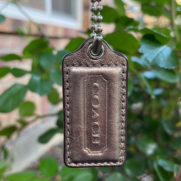 Coach | Bags | Vintage Coach Large Metallic Grey Gold Key Fob Bag Charm ...